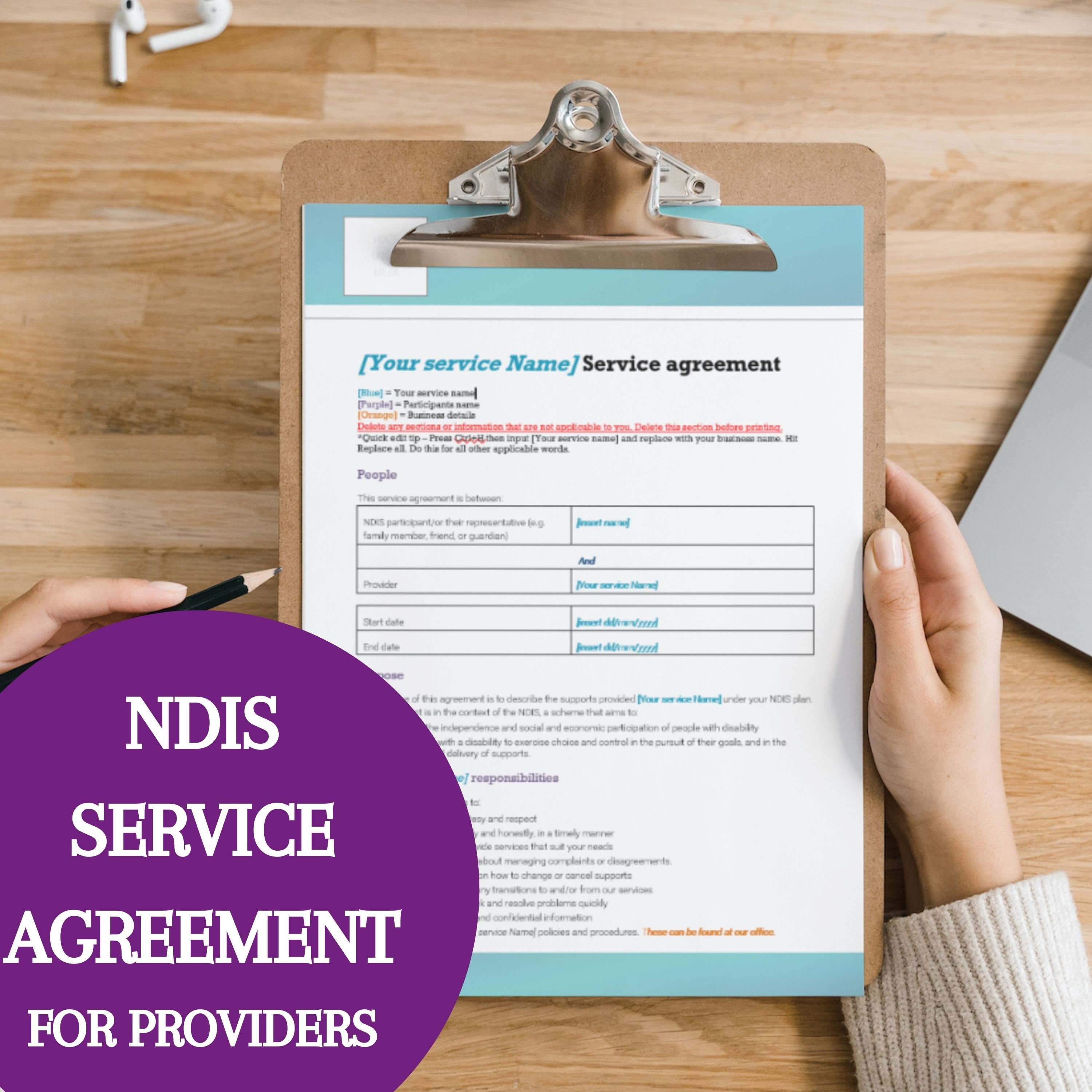 Service Agreement NDIS Business Support Worker Agency Schedule of ...