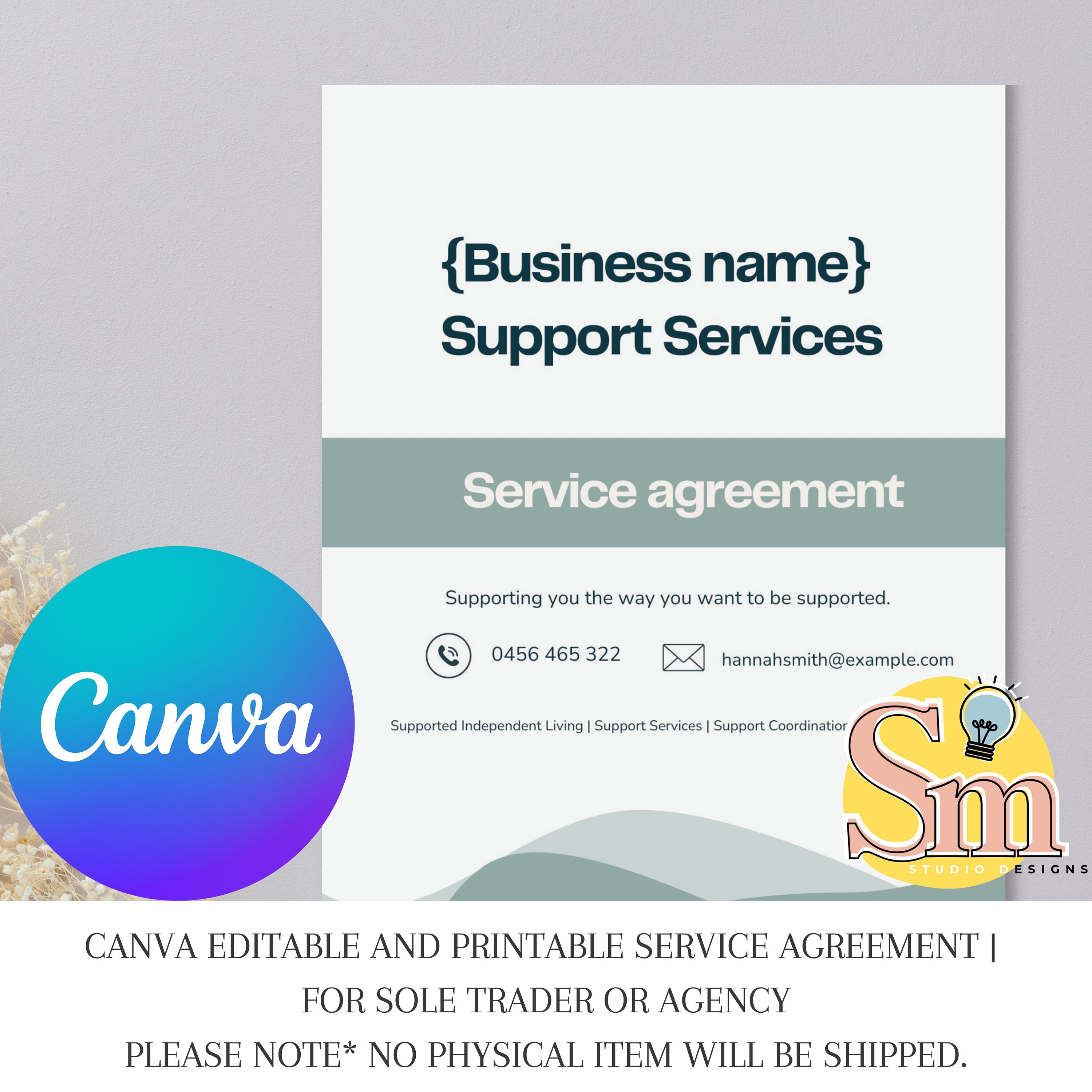 NDIS Business Bundle Business Support Work Agency Canva Template for ...