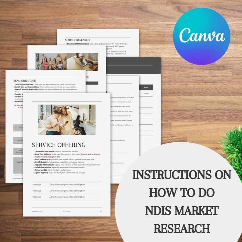 NDIS Business Plan, Business Support, SWOT Analysis, Editable Canva ...