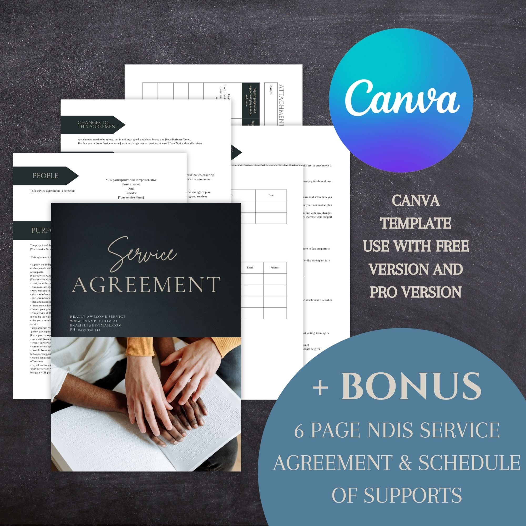 NDIS Business Bundle Business Support Work Agency Canva Template for ...
