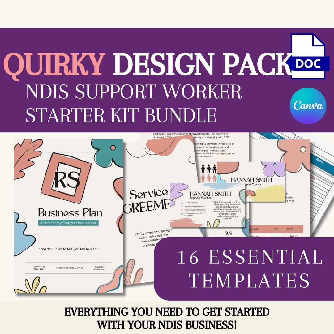 NDIS Business Starter Bundle Support Worker Disability Support Forms ...