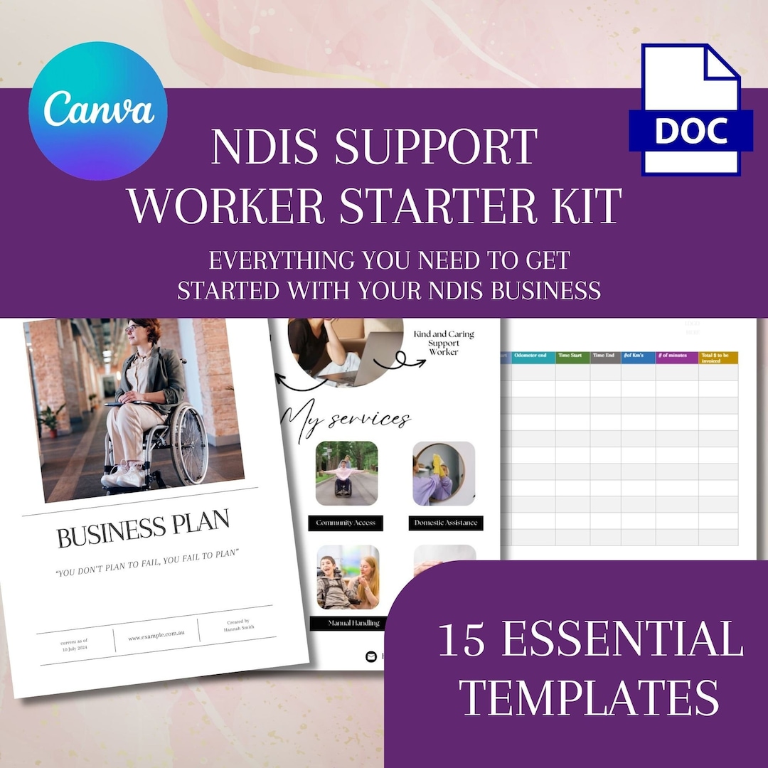 NDIS Business Starter Bundle Support Worker Disability Support Forms ...