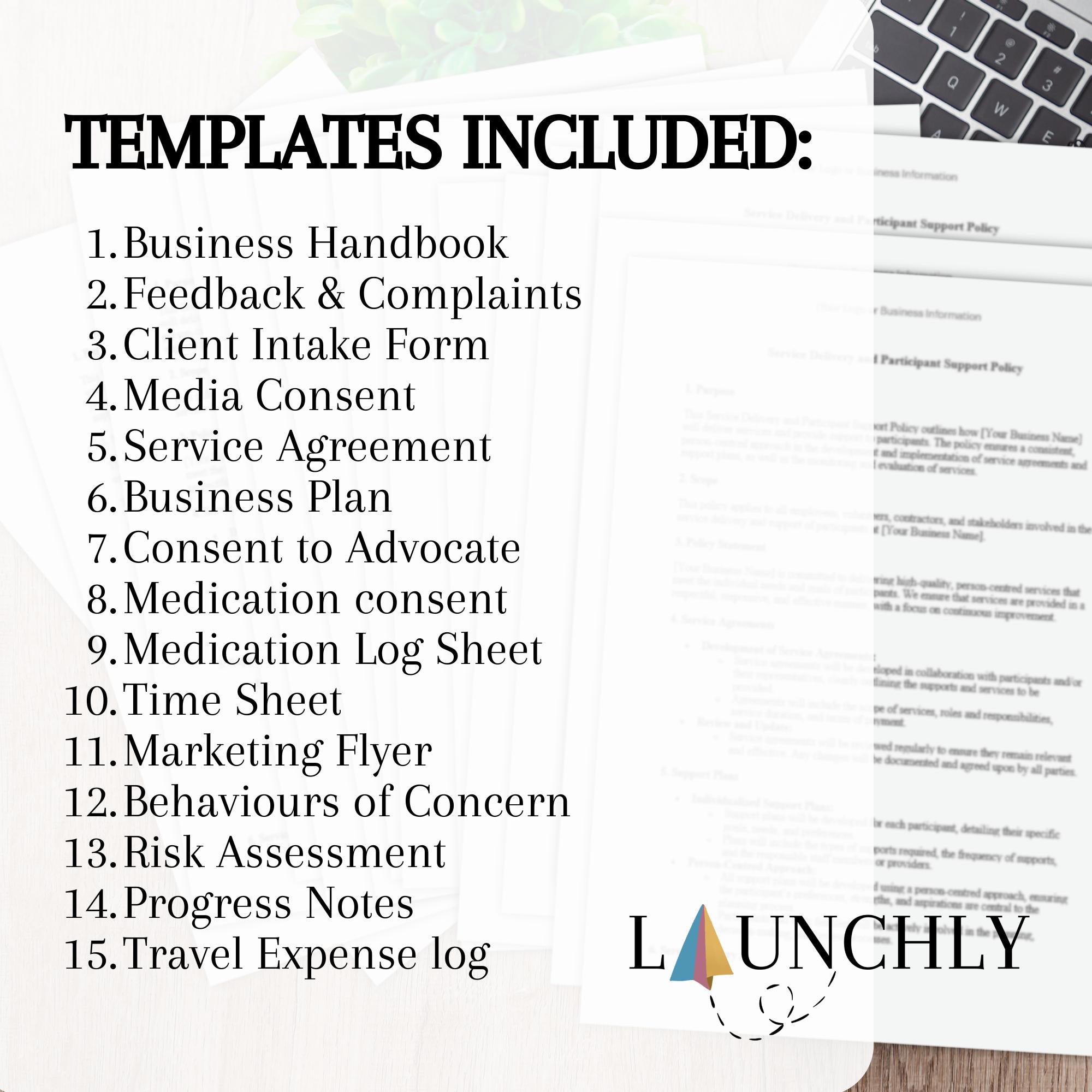 NDIS Business Starter Bundle Support Worker Disability Support Forms ...