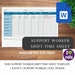 NDIS Shift Timesheet Log Template Word Participant Form Support Workers ...