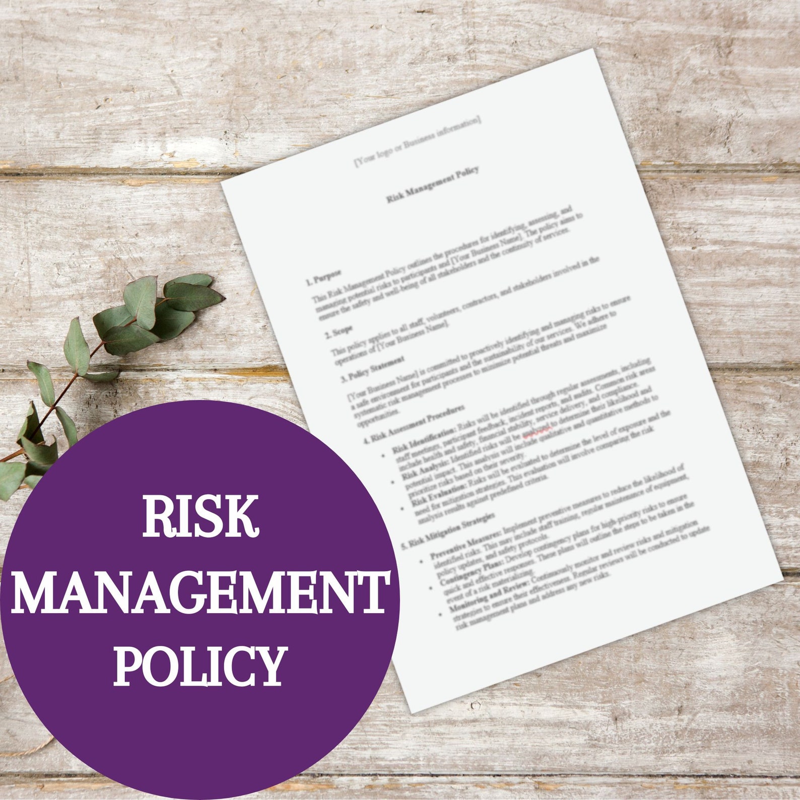 NDIS Risk Management Policy | Business Support Worker Support ...