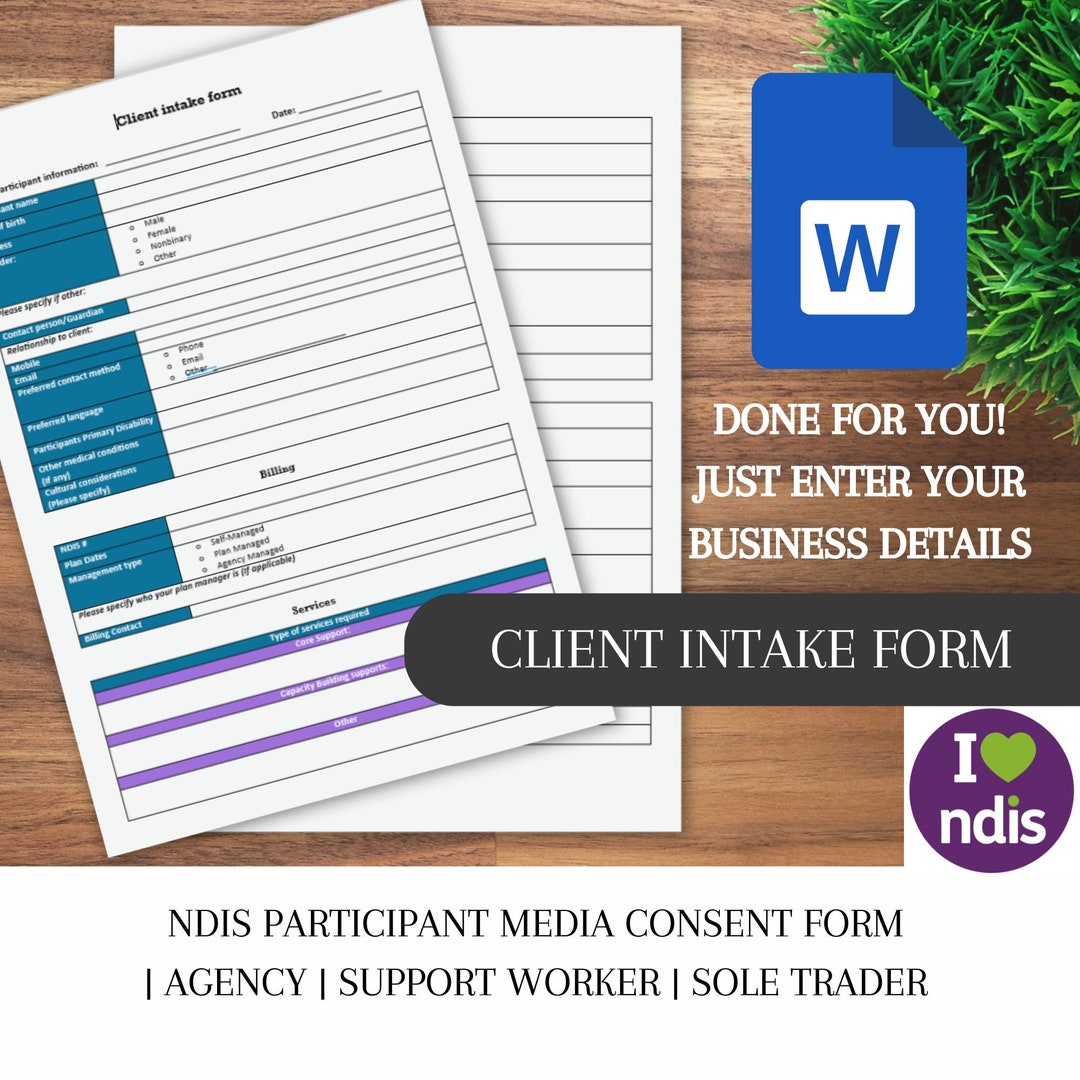 NDIS Client Intake Form Word Participant Template Onboarding Editable ...