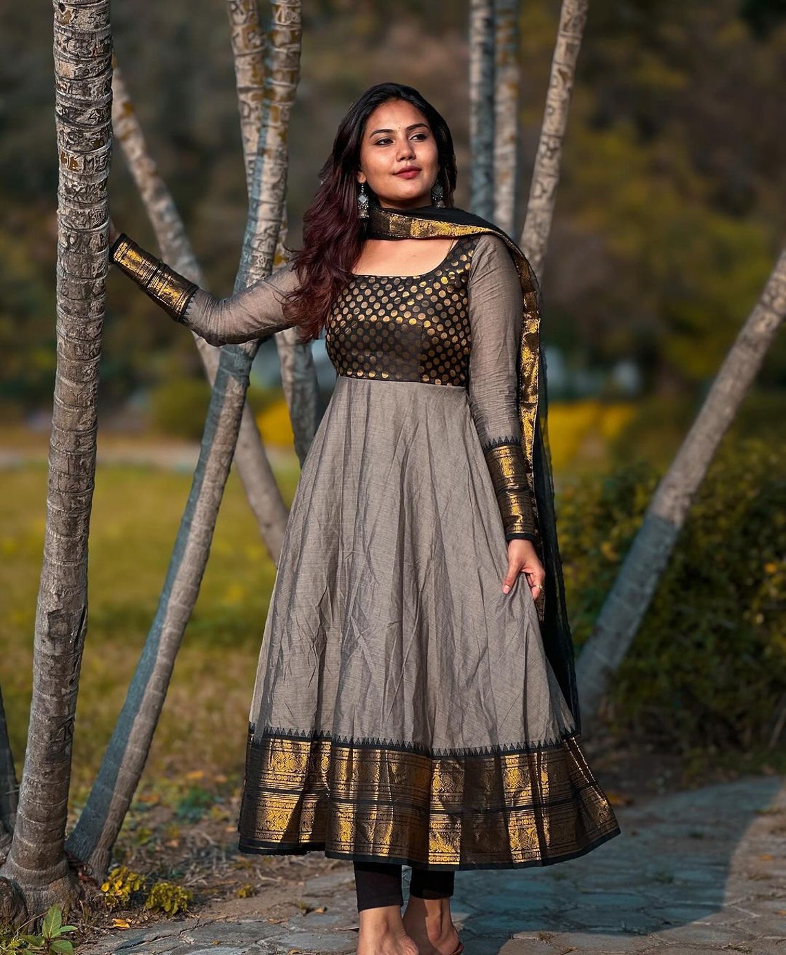 Brocade and Pure Kanchi Cotton Mix-match Dress With Beautiful Zari ...