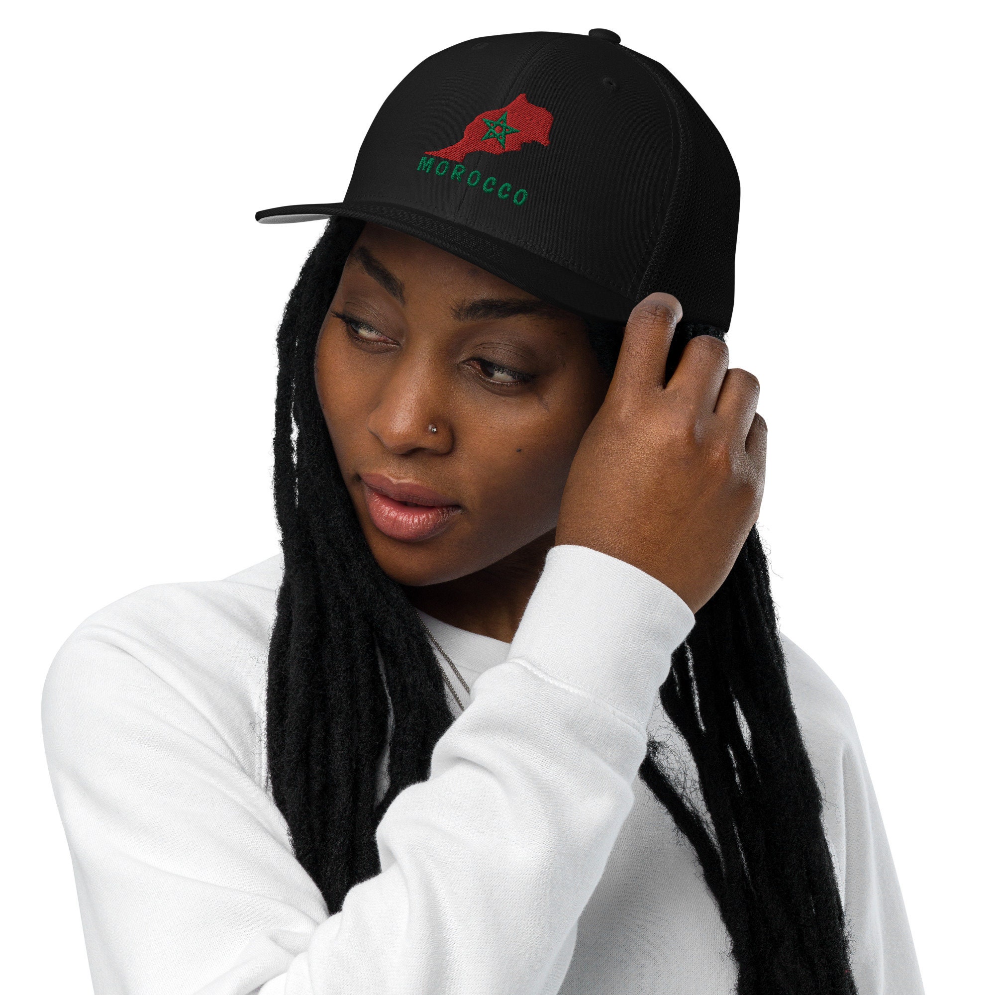 Morocco Hat, Embroidered Moroccan Flag Hat, Morocco Cap, Proud African ...