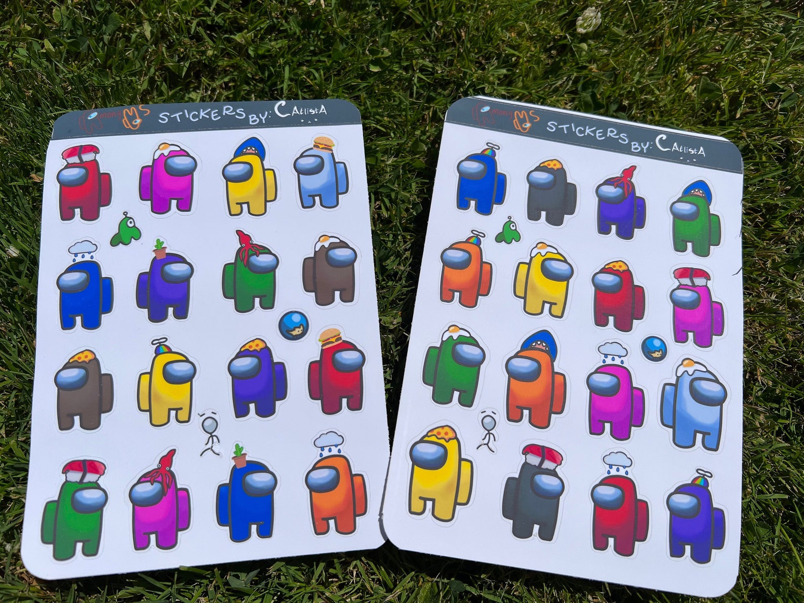 Among Us Imposter Sticker Sheets 2 PACK 32 STICKERS - Etsy