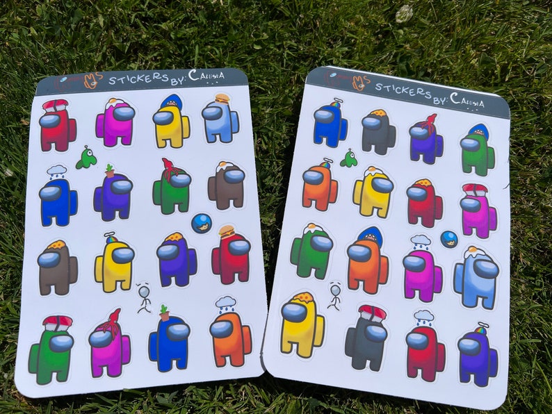 Among Us Imposter Sticker Sheets [2 PACK] 32 STICKERS - Etsy