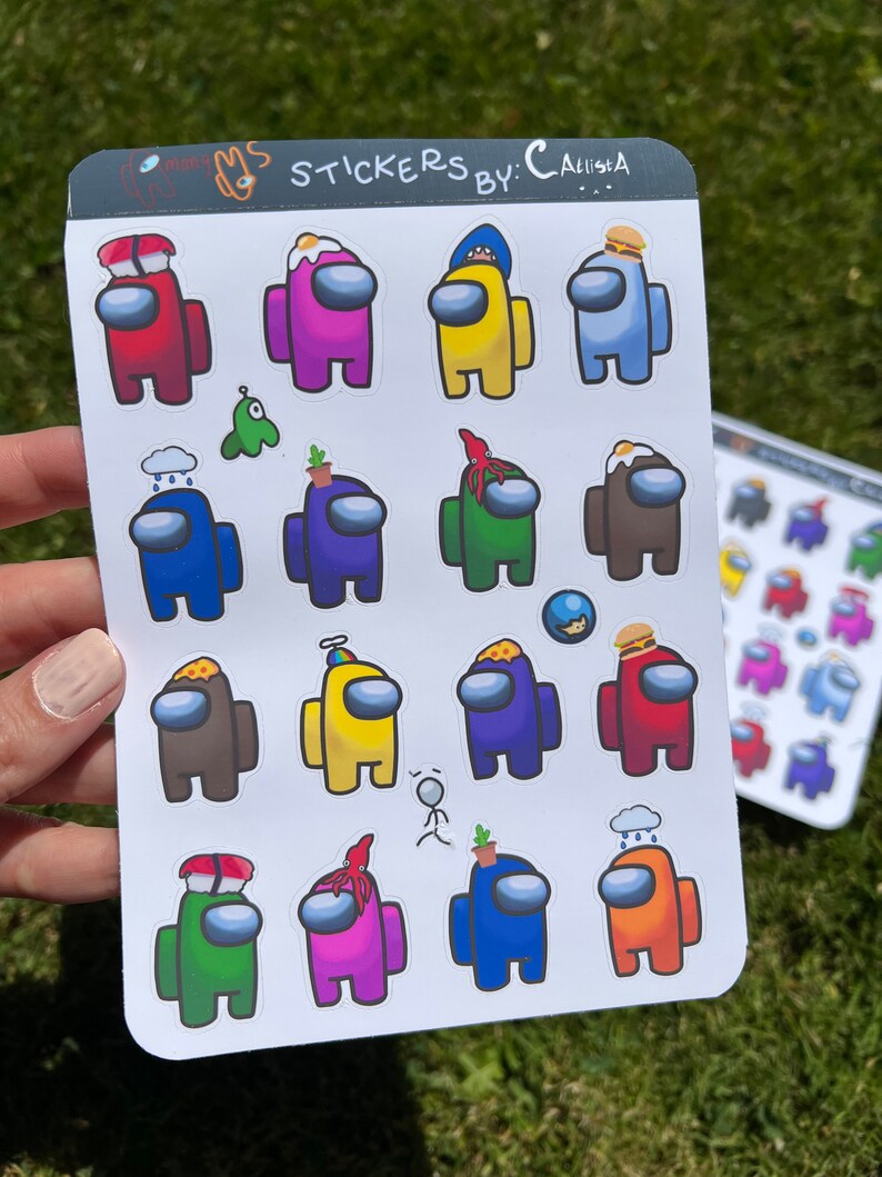 Among Us Imposter Sticker Sheets 2 PACK 32 STICKERS - Etsy
