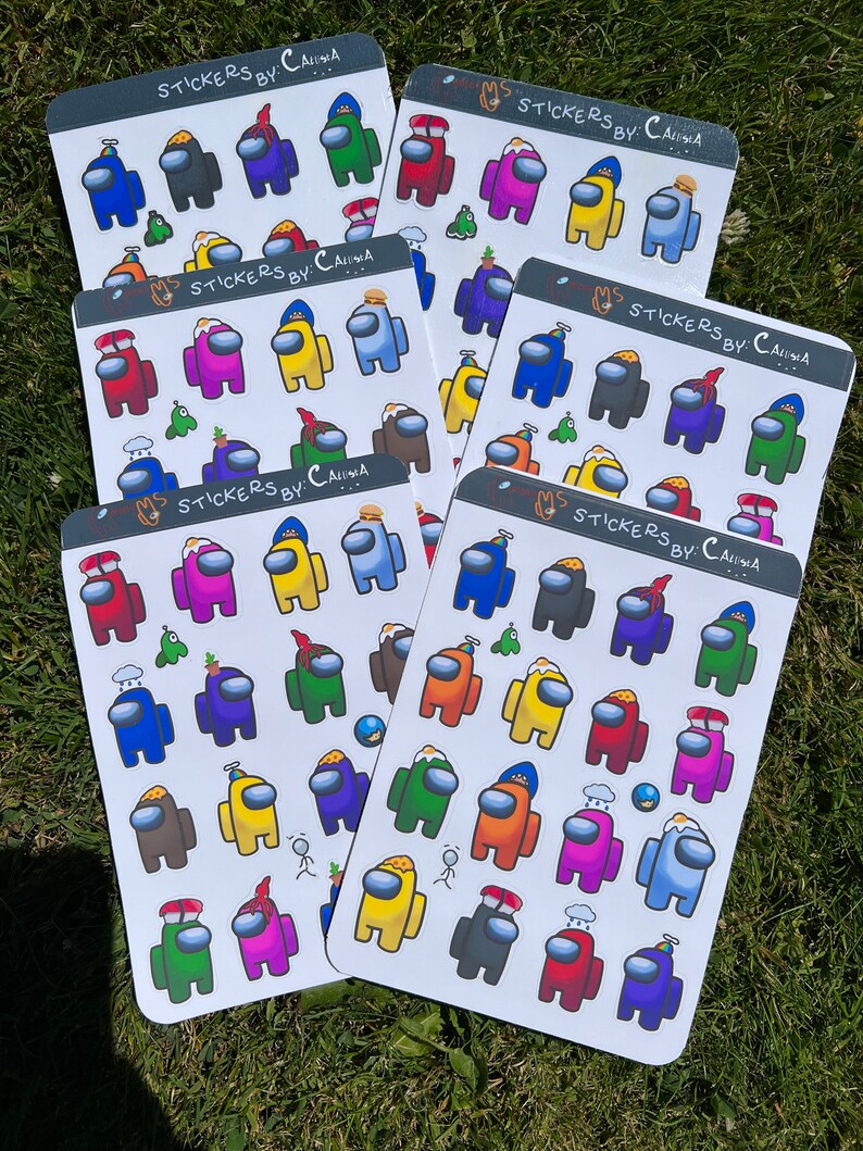 Among Us Imposter Sticker Sheets 2 PACK 32 STICKERS - Etsy