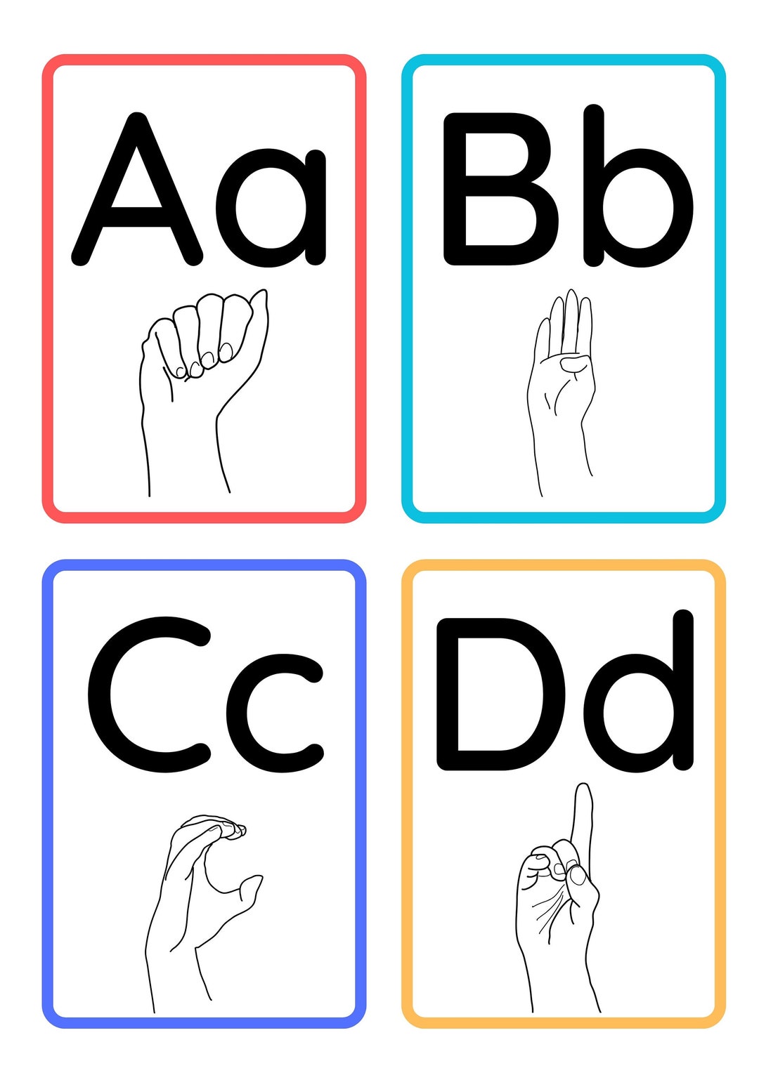 ASL Mastery Flashcards: Learn American Sign Language Teach Alphabet ...