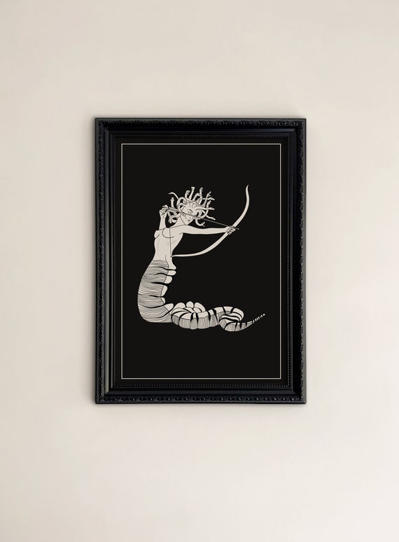 Medusa Bow and Arrow Greek Mythology Home Decor Wall Art Print | Etsy