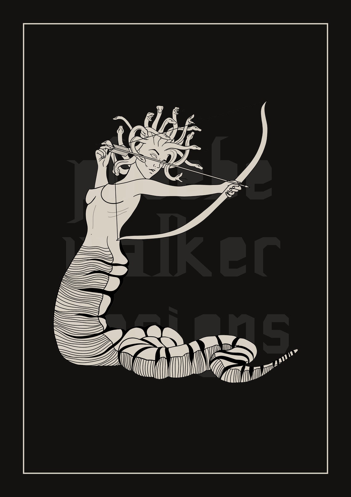 Medusa Bow and Arrow Greek Mythology Home Decor Wall Art Print A4 A3 - Etsy