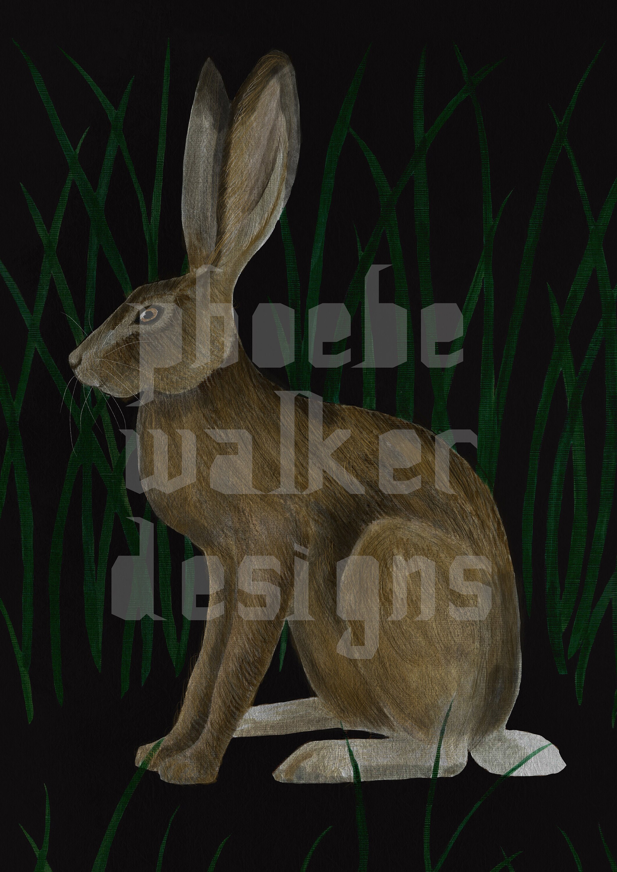 Wild Hare Rabbit Home Decor Wall Art Print A4 A3 - Etsy