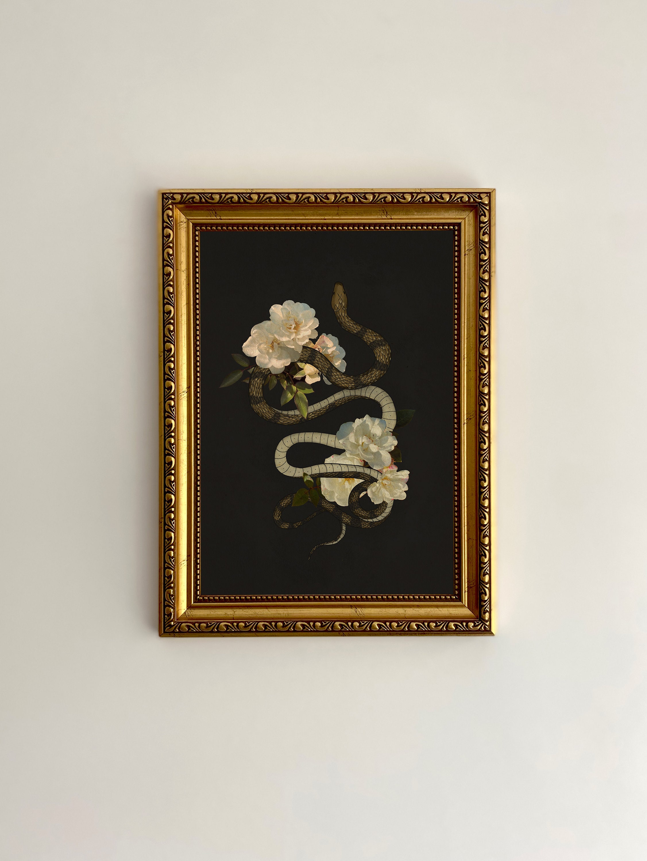 Floral Snake Home Decor Wall Art Print A5 A4 A3 - Etsy