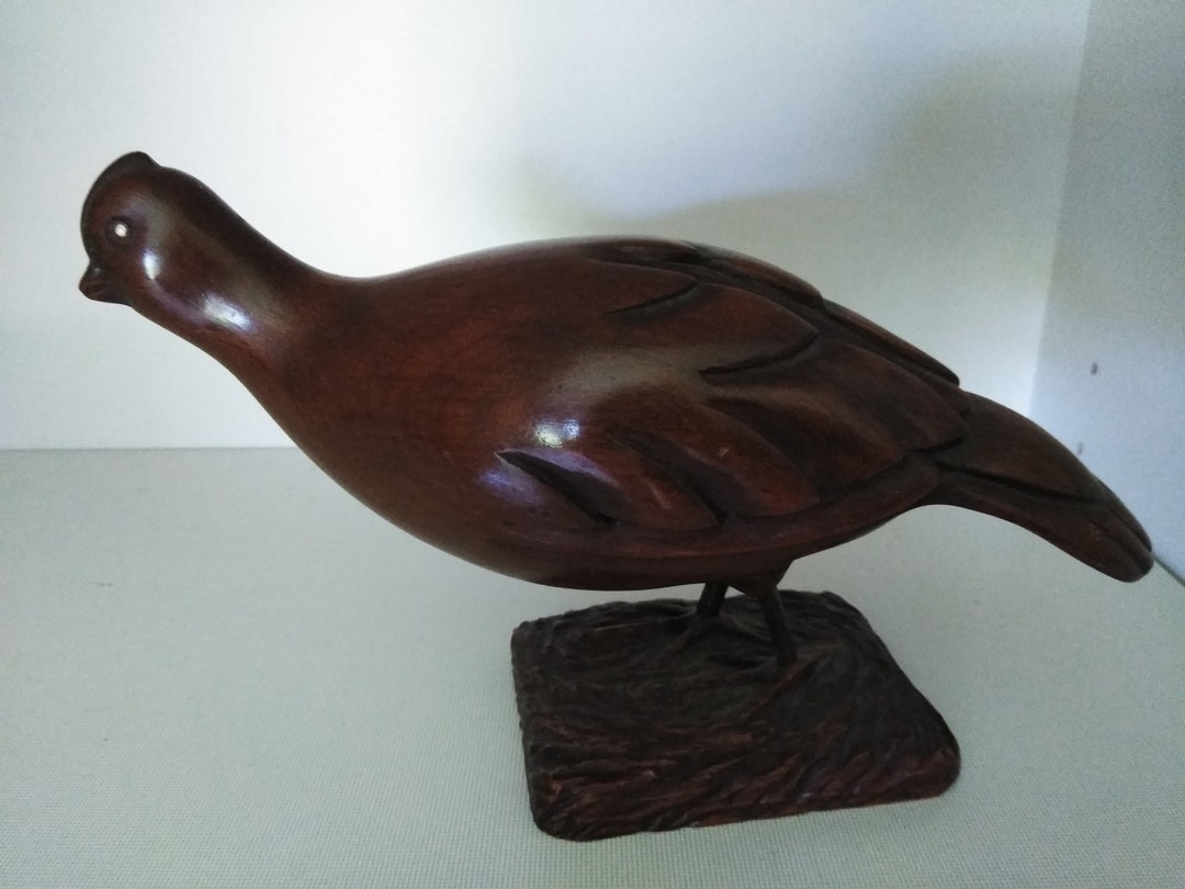 Folk Art Wood Carving Quail by Carl Owen Whitmore Michigan - Etsy