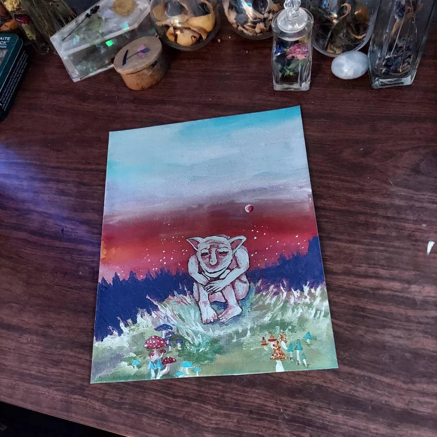 Reflective Goblin: Peaceful Fantasy Art Print 8x10 - Etsy