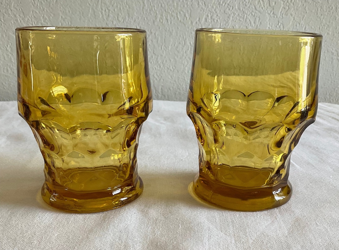 Amber Anchor Hocking Water Glasses. Set of 2 - Etsy
