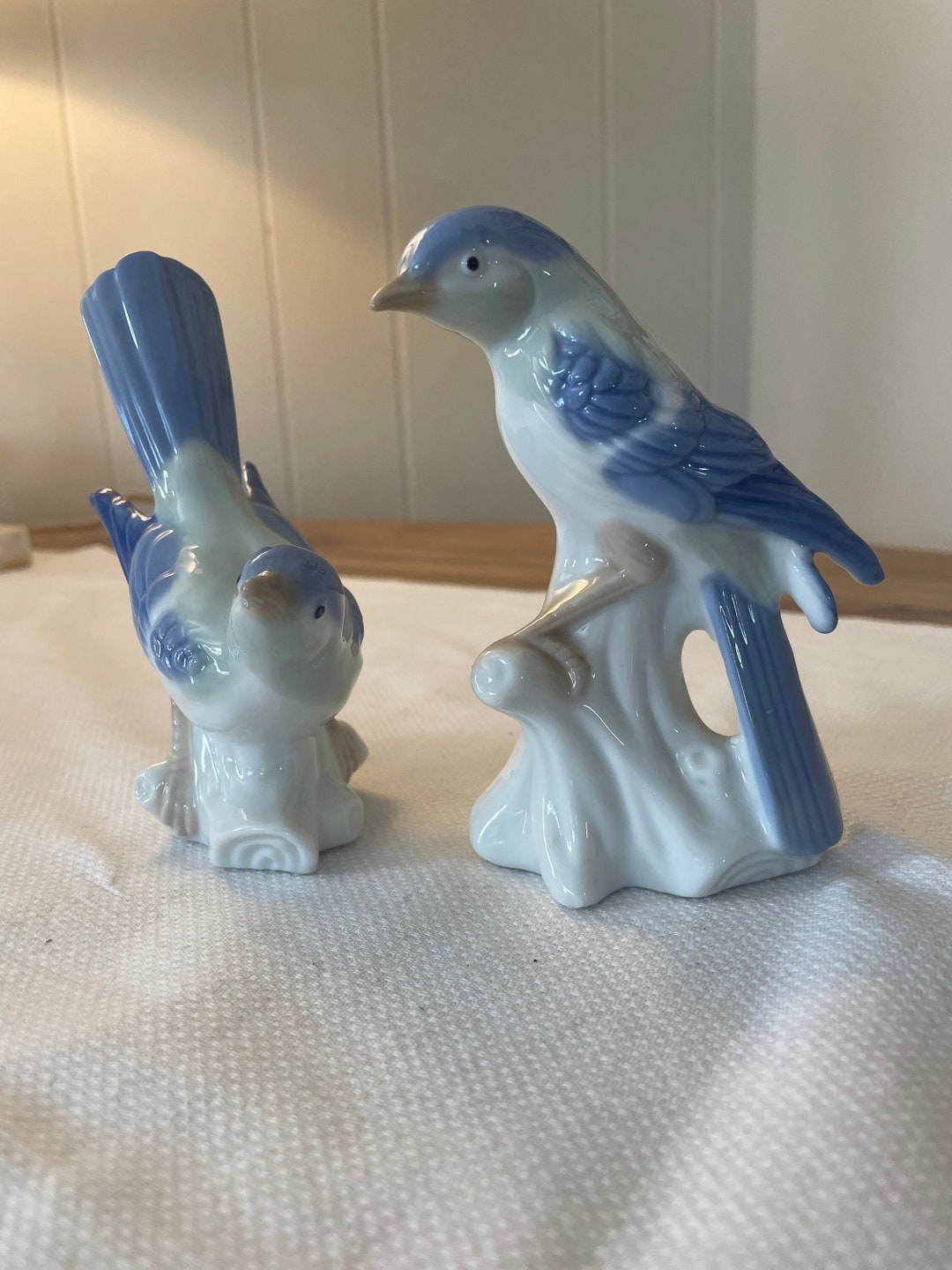 Set of Porcelain lego Blue and White Birds - Etsy