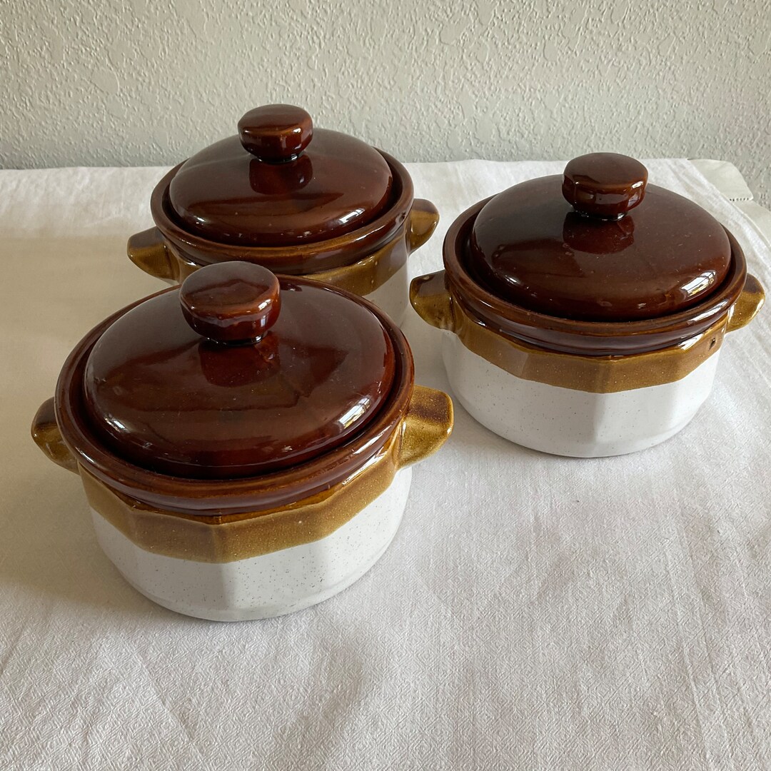 Brown Glazed Bean Pot - Etsy