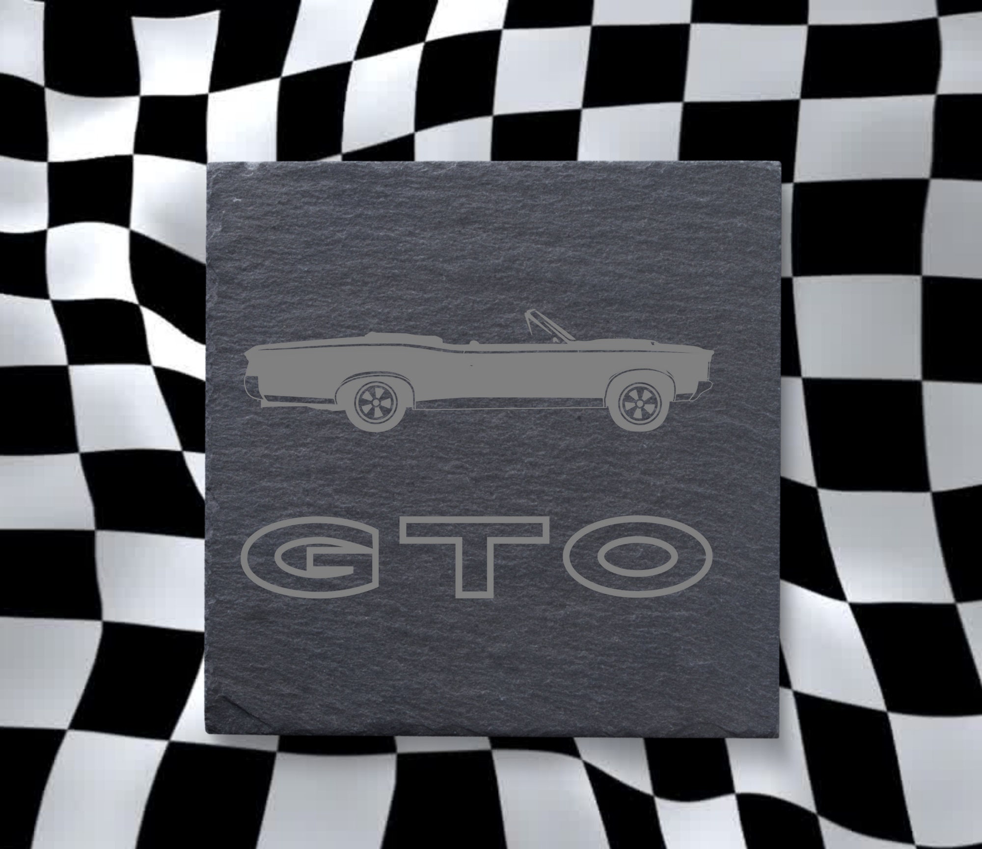1967 GTO Slate Coaster Laser Engraved | Man Cave | Bar Decor | Classic ...