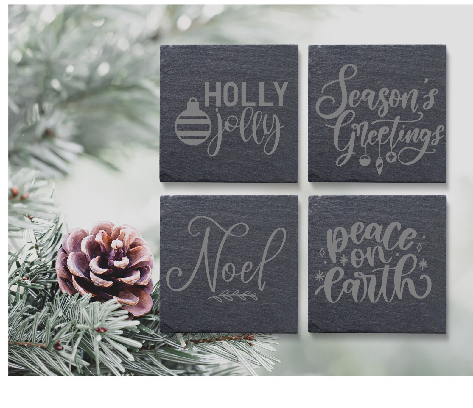 Christmas Sayings Slate Coasters Set of 4 | Fast Shipping | Great Gift ...
