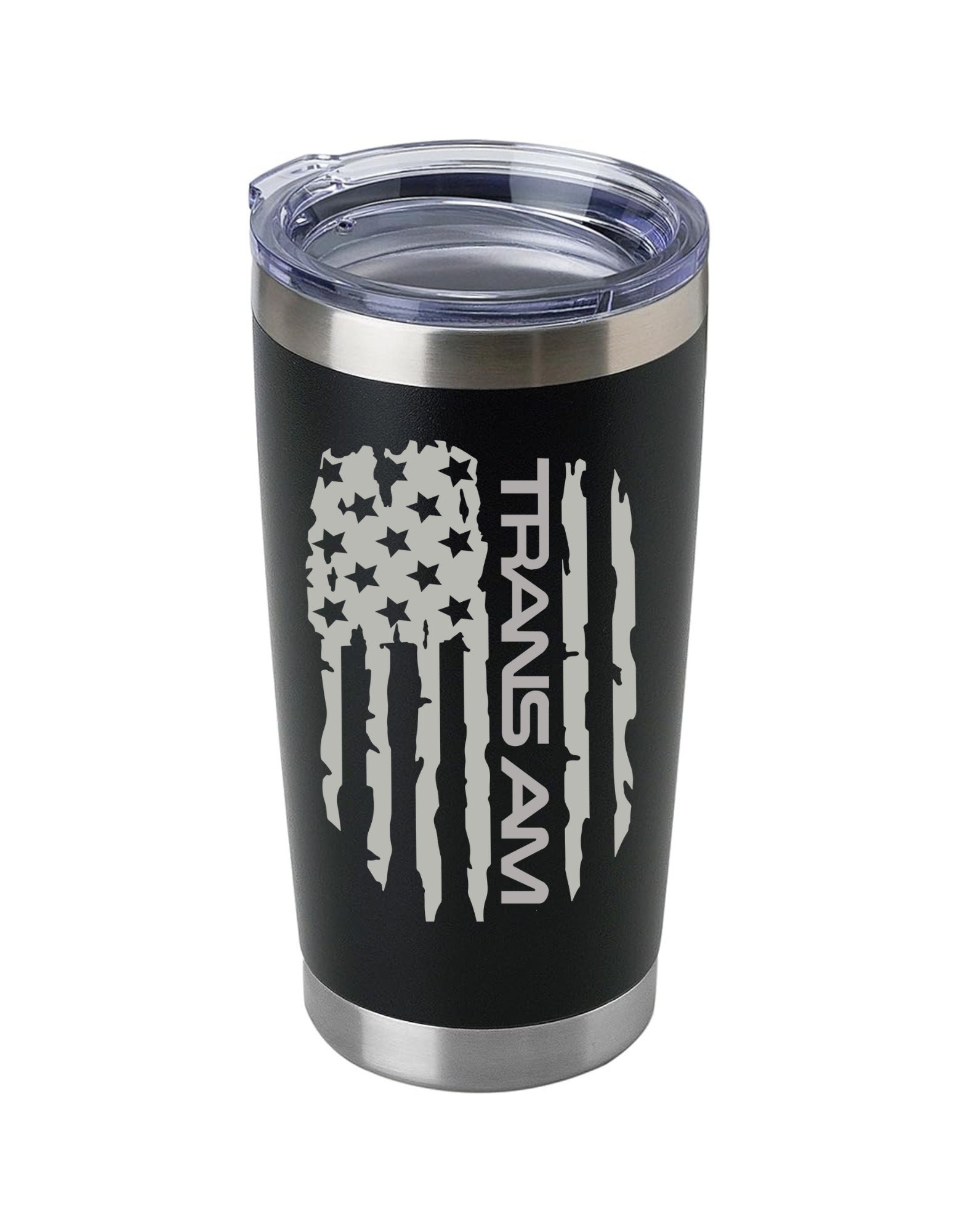 Trans AM Flag Laser Engraved Stainless Steel Tumbler | Insulated 20 Oz ...