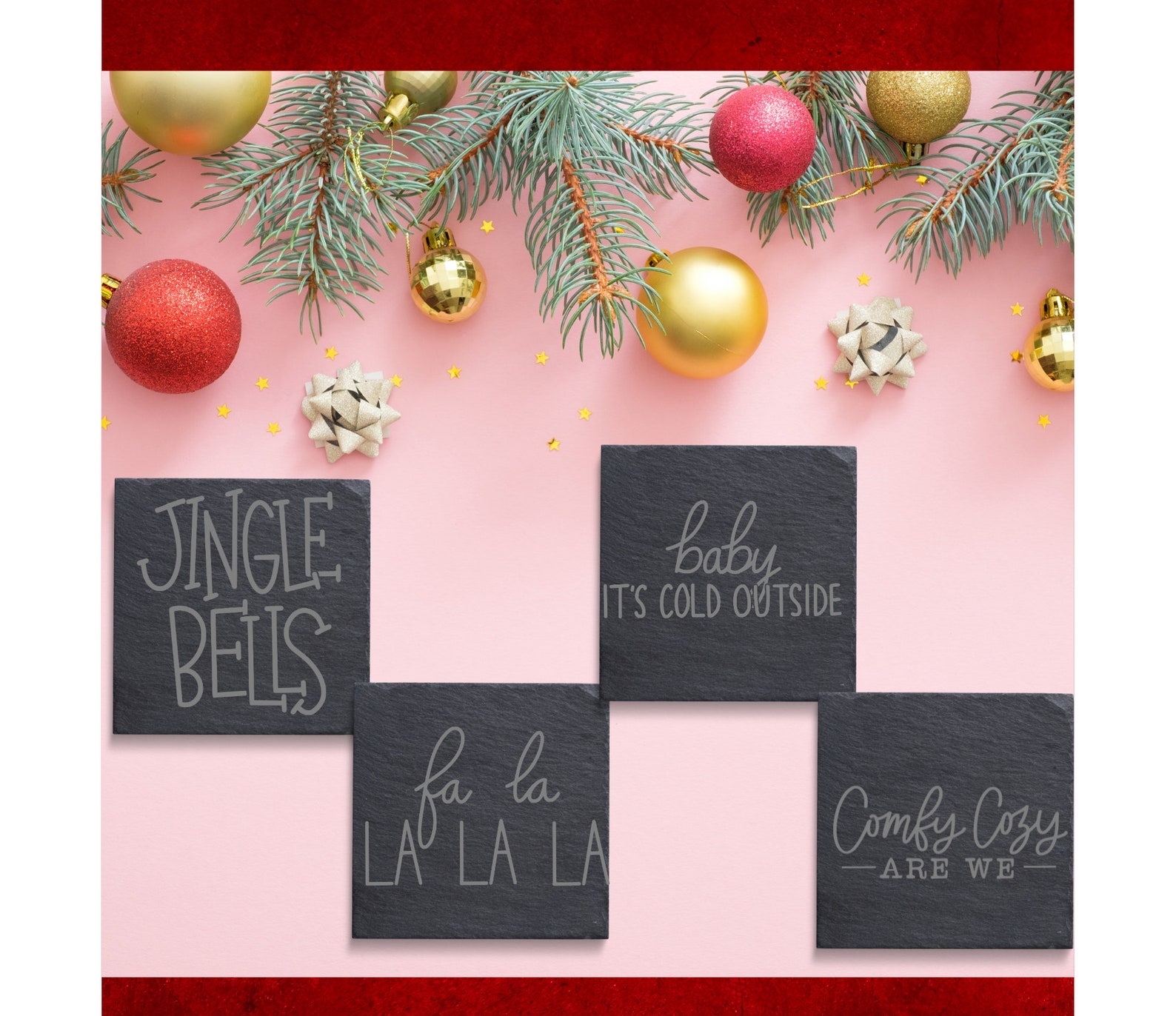 Christmas Sayings Slate Coasters Set of 4 | Fast Shipping | Great Gift ...