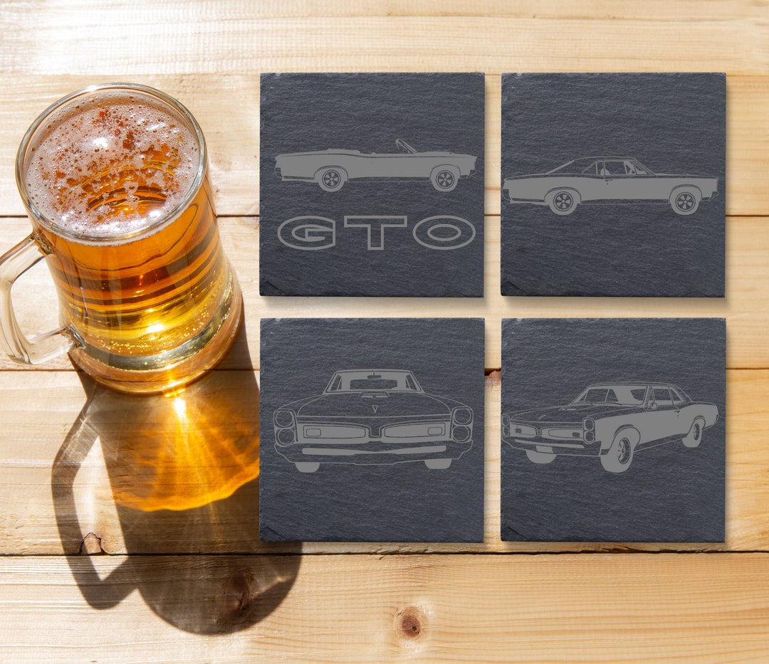 1967 GTO Slate Coaster Laser Engraved | Man Cave | Bar Decor | Classic ...