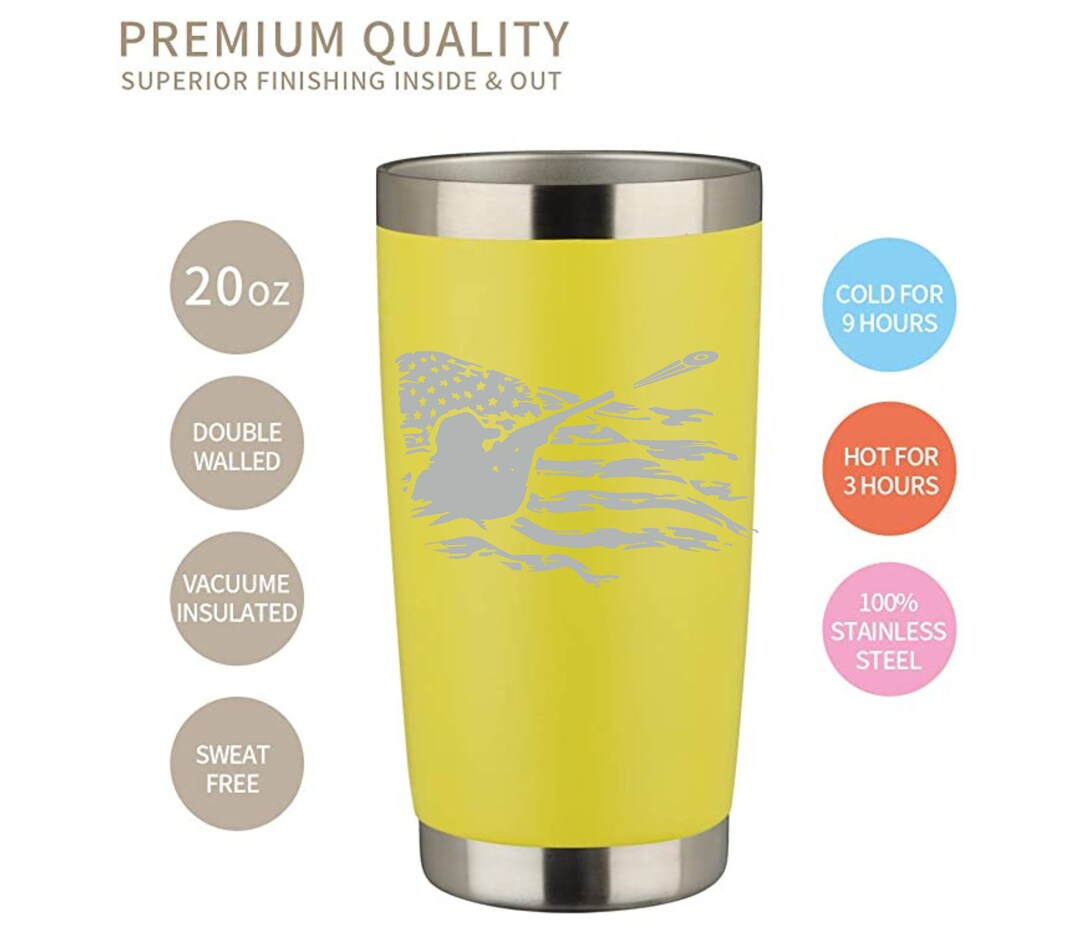 Tumbler American Flag Shooter Insulated 20 Oz Travel Mug Custom-made ...