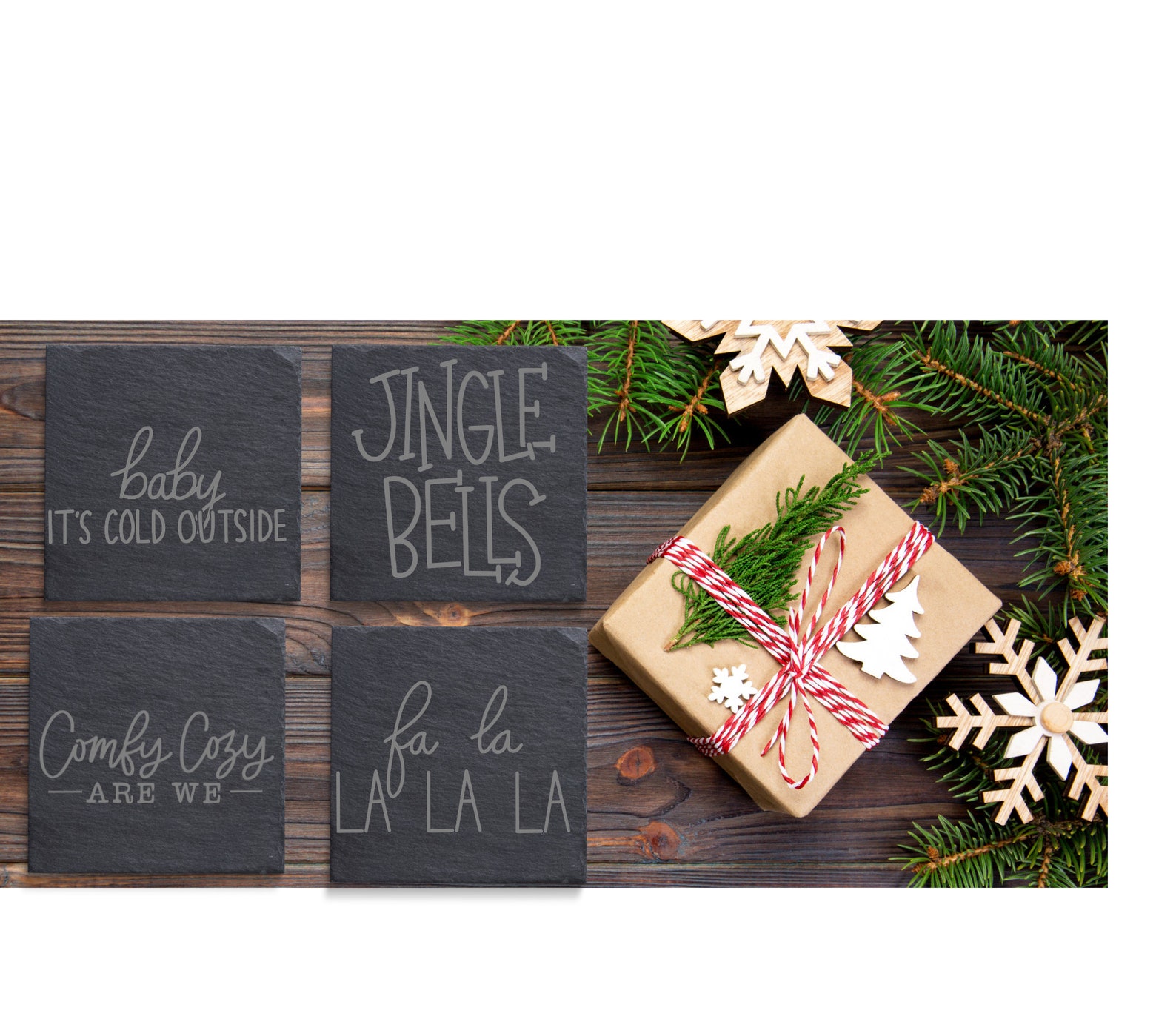 Christmas Sayings Slate Coasters Set of 4 | Fast Shipping | Great Gift ...