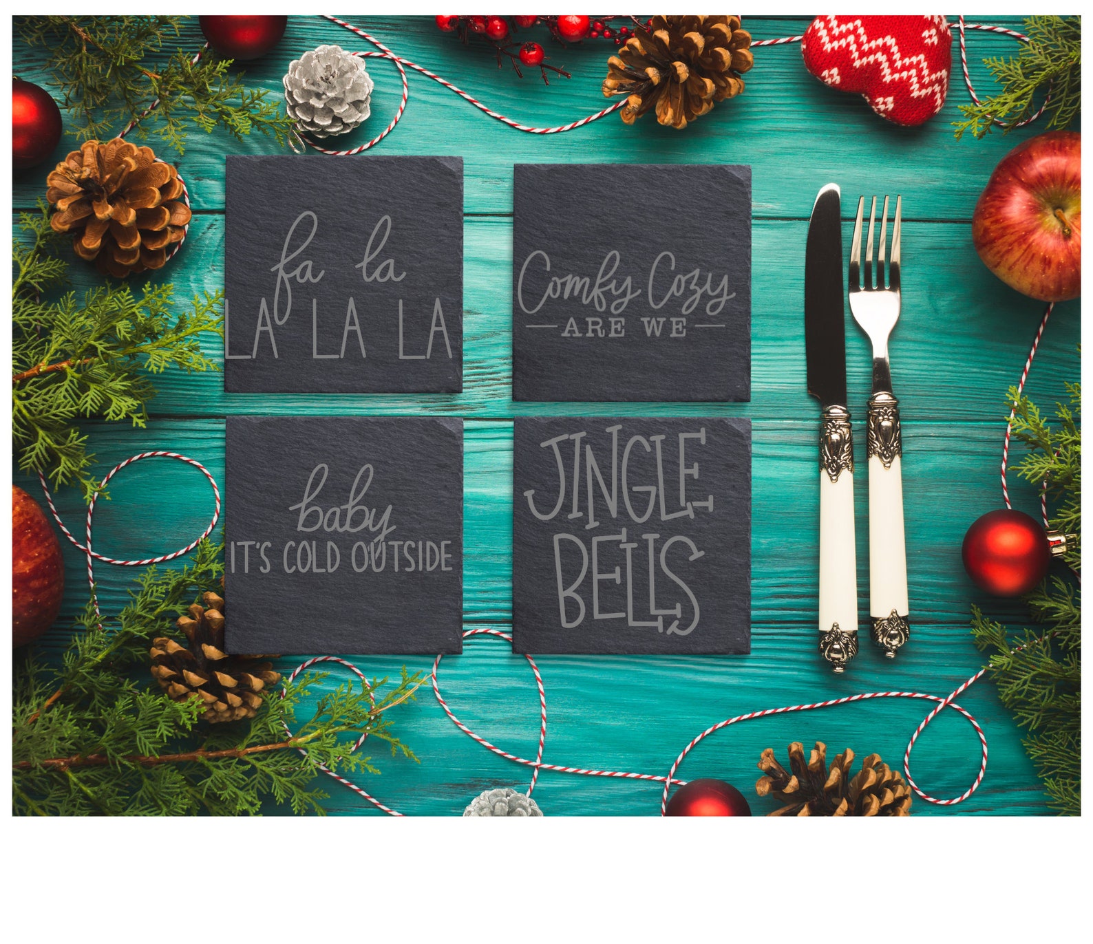 Christmas Sayings Slate Coasters Set of 4 | Fast Shipping | Great Gift ...
