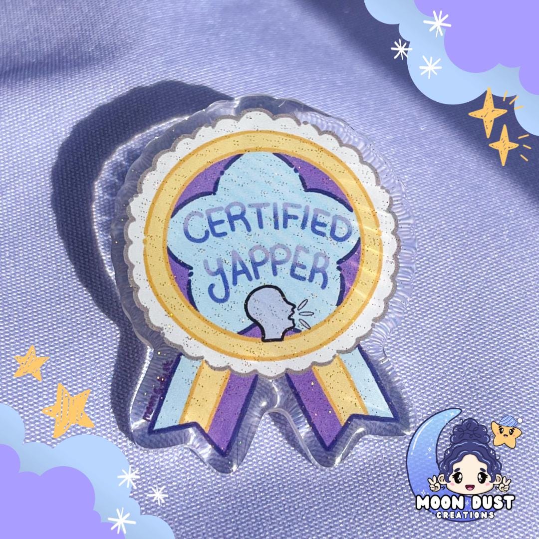 Certified Yapper Acrylic Pin - Etsy