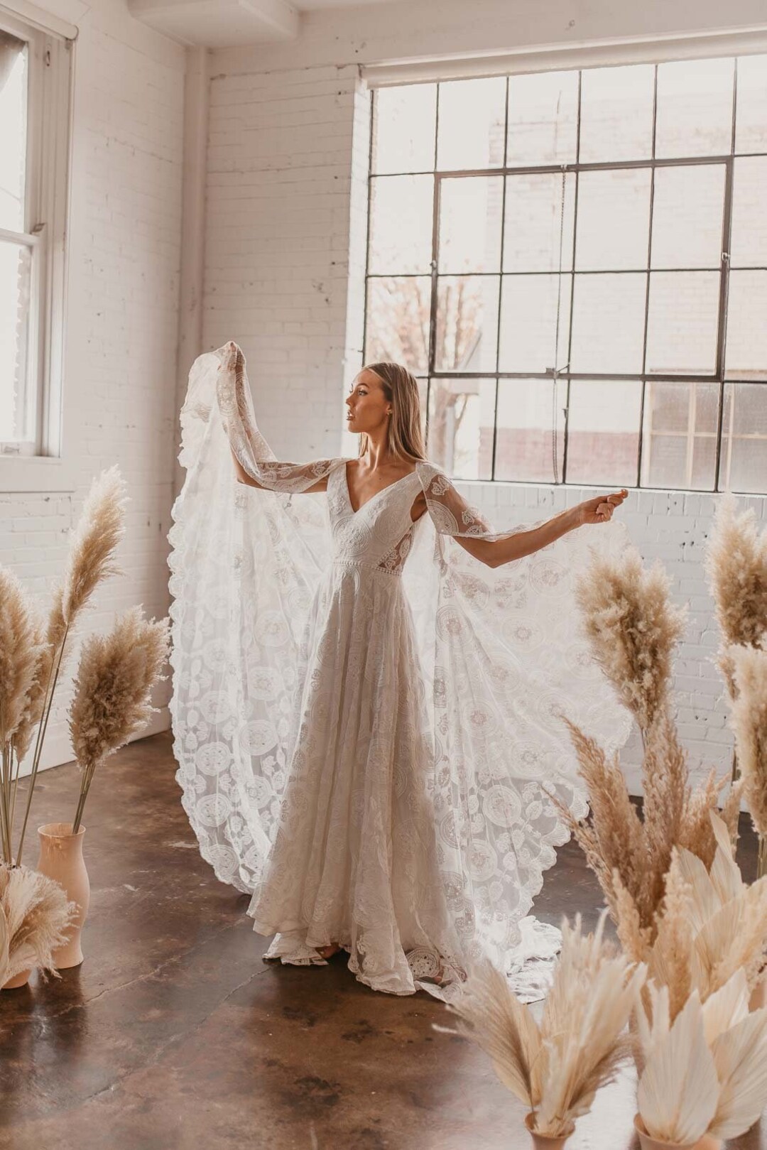 Klay Boho Wedding Dress/ Bohemian Wedding Dress/ Lace Wedding Dress ...