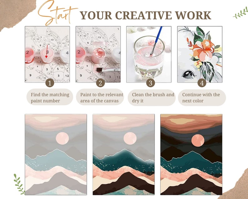 Beautiful Abstract Paint by Number Kit, Flower Painting Together, Pet ...