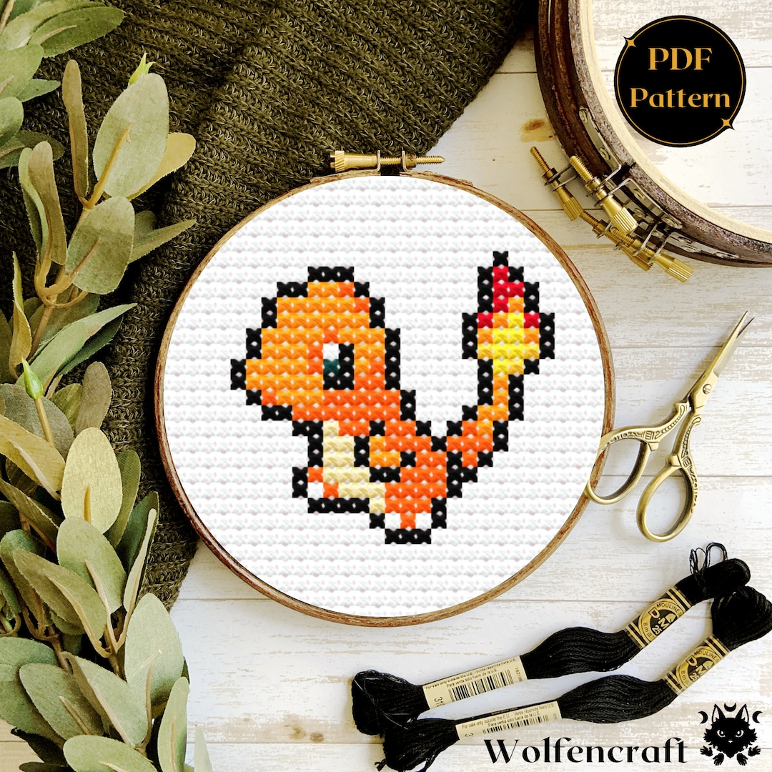 Charmander Sprite Cross Stitch Pattern - Beginner Friendly PDF ...