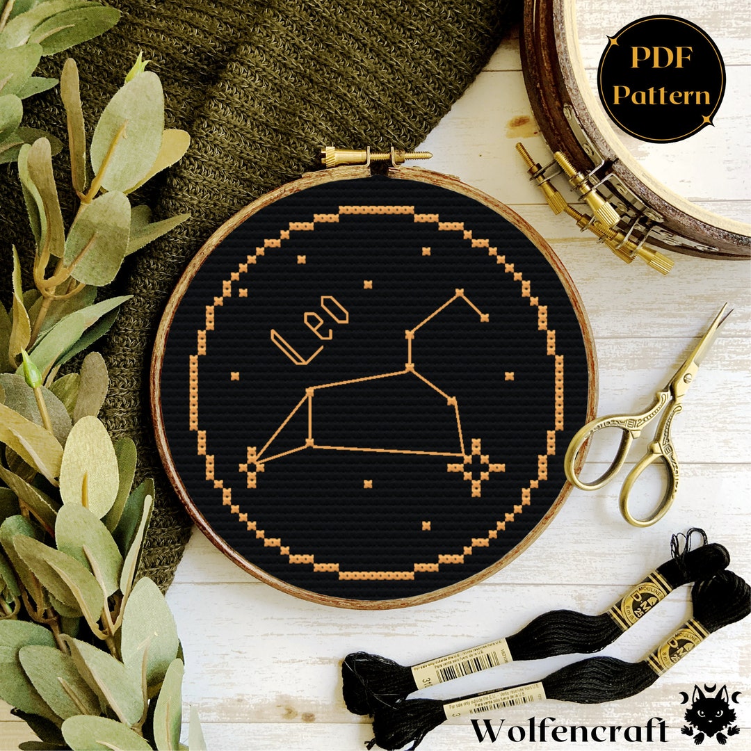 Leo Constellation Cross Stitch Pattern - Beginner Friendly PDF - Charms ...