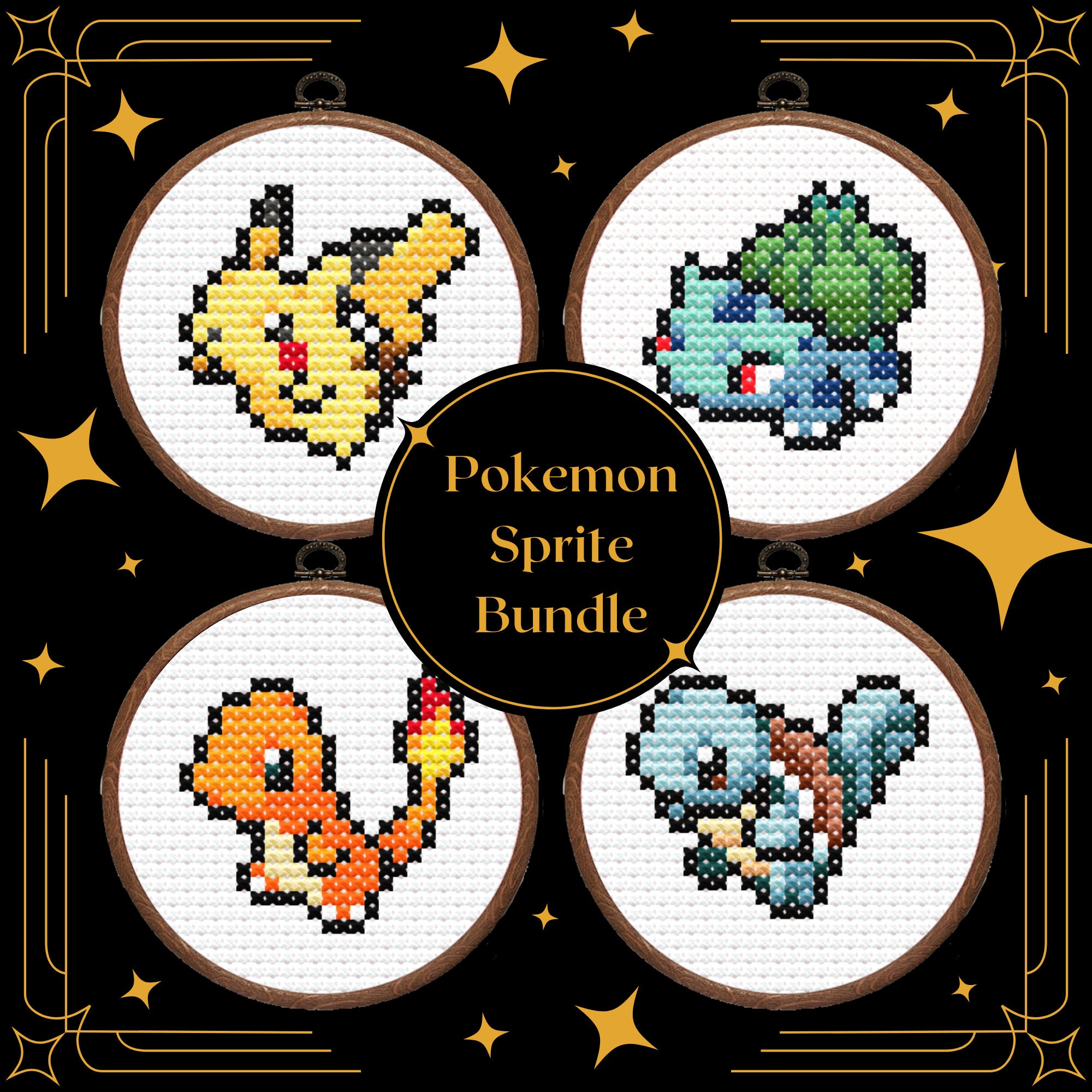 Pokemon Sprite Cross Stitch Pattern - PDF Beginner Friendly - Bundle - Etsy