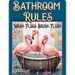 Flamingo Bathroom Rules Sign Flamingos in Bathtub Flamingo - Etsy