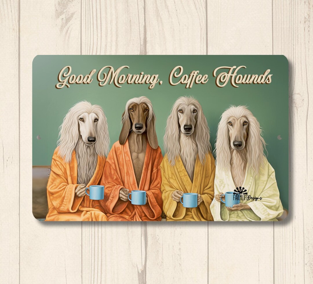 Afghan Hound Coffee Bar Sign, Funny Dog Gift, Afghan Lover Gift, Coffee ...