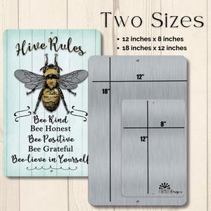 Bee Hive Rules Sign, Farmhouse Gift for Bee Lover, Bumble Bee Wall Art ...