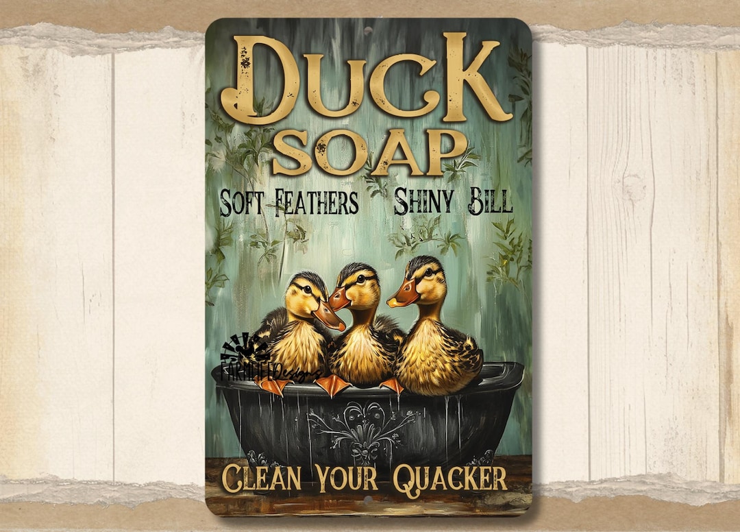 Duck Bath Sign, Funny Duck Lover Gift, Ducks in Bathtub Bathroom Decor ...
