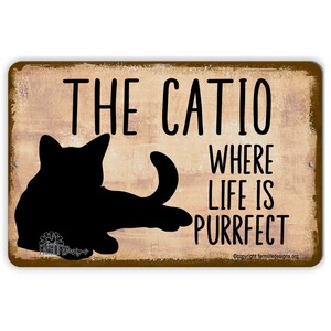 Funny Cat Sign, Catio, Gift for Cat Lover, Pet Parent, Metal Art, Funny ...