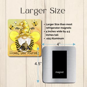 Gnome Bees Magnet, Honey Bee Yourself, Gift for Gnome Lover, Bee Lover ...