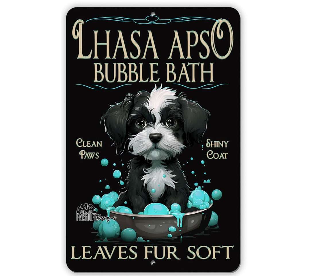 Lhasa Apso Bubble Bath Advertising Sign 8x12 Sign Lasa Apso - Etsy
