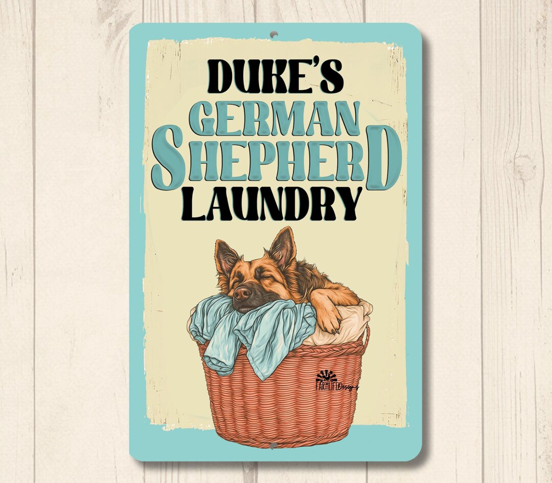 German Shepherd Custom Laundry Room Sign, Personalized With Your Dog's ...