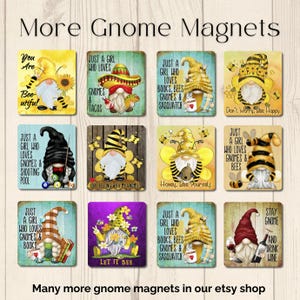 Gnome Bees Magnet, Bee-utiful Day, Gnome Lover Gift, Stocking Stuffer ...