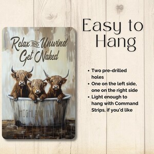 Highland Cow Bathhouse Sign, Bathroom Wall Art, Fluffy Cow Lover Gift ...